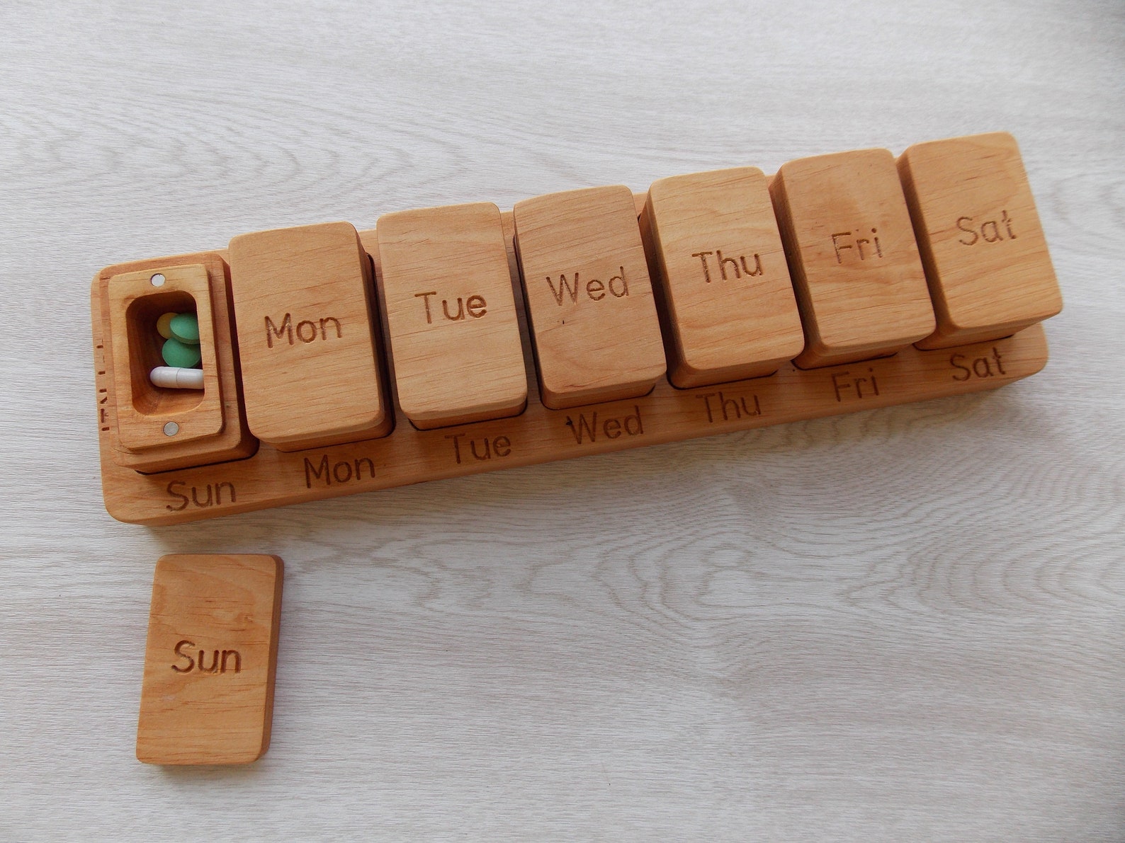 Wooden Pill Box 7 Day Weekly Large Modular Wall Box - Etsy UK