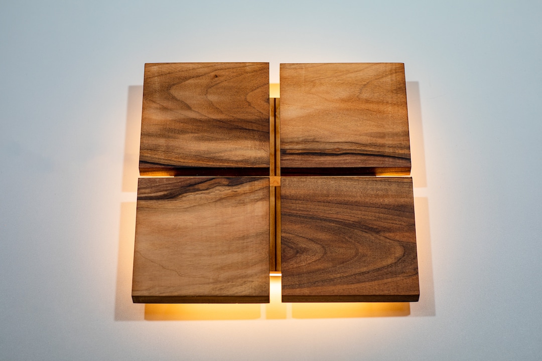 Wooden Wall LED Lamp / Modern Minimalist Loft Design / Home Wall Decor ...