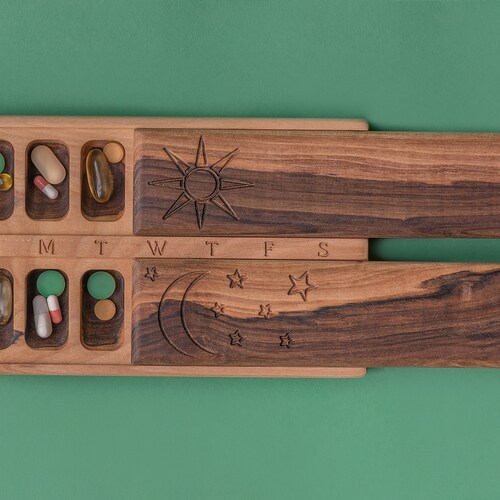 Pill Box 7 Day Night Pill Case Organizer Large Decorative - Etsy