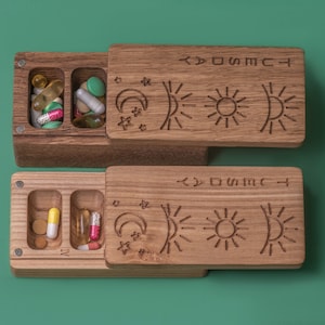 Pill Box 7 Day Night 4 Times Day Modular Wooden Wall Box/decorative ...