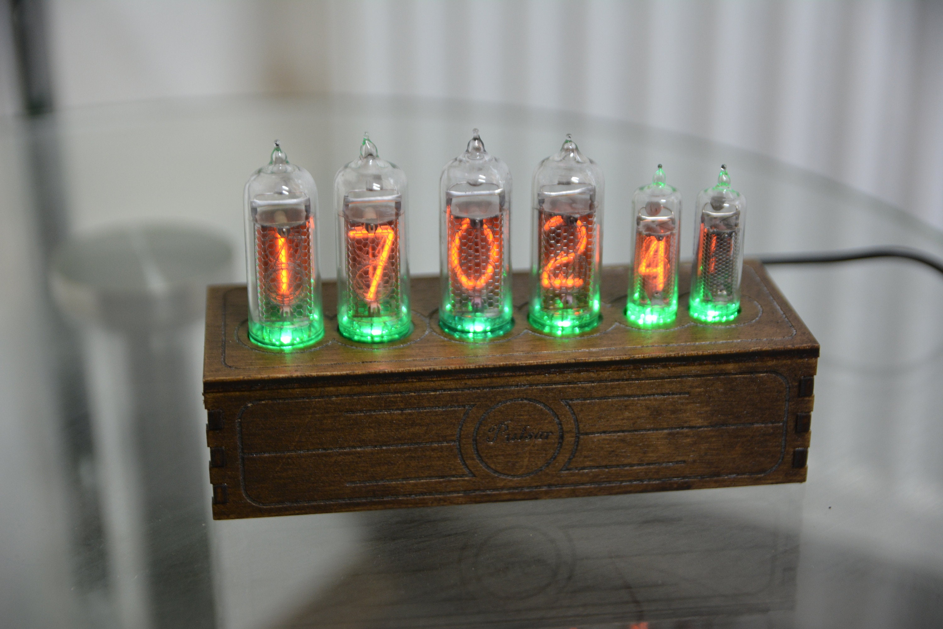 Nixie Tube Clock IN14 + IN16 RGB Backlight Tubes/ Wooden Home Decor ...