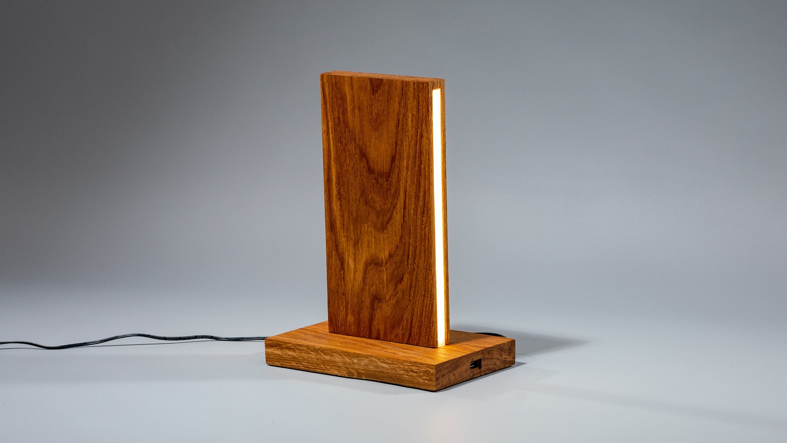 Wooden Table Desk LED Lamp / USB Charger / Modern Minimalist - Etsy