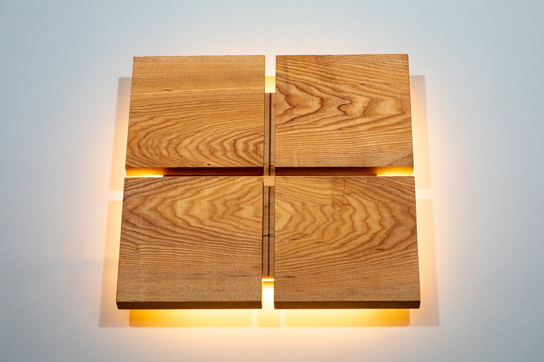Wooden Wall LED Lamp / Modern Minimalist Loft Design / Home Wall Decor ...