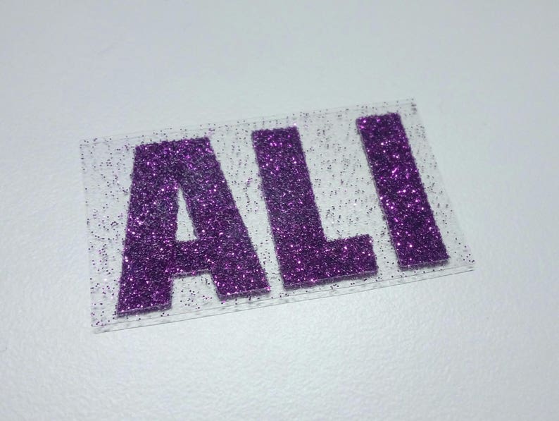 Personalised Flock Glitter or Sparkle iron-on vinyl lettering | Etsy