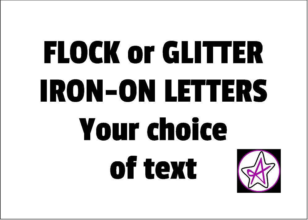 Personalised Flock Glitter or Sparkle iron-on vinyl lettering | Etsy