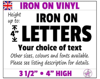 Personalised Iron on Letters, Vinyl Transfer Custom Vinyl Lettering - Etsy