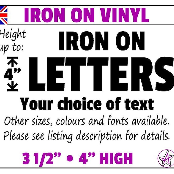 Iron on Letters - Etsy