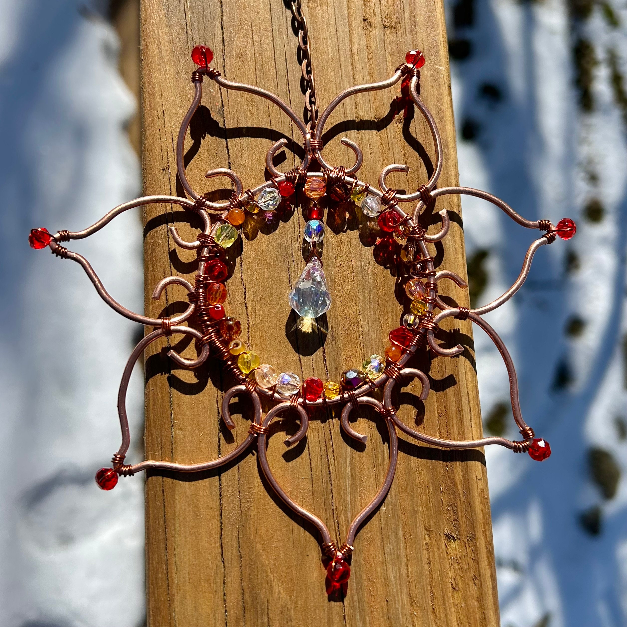 Red Flame Suncatcher - Etsy