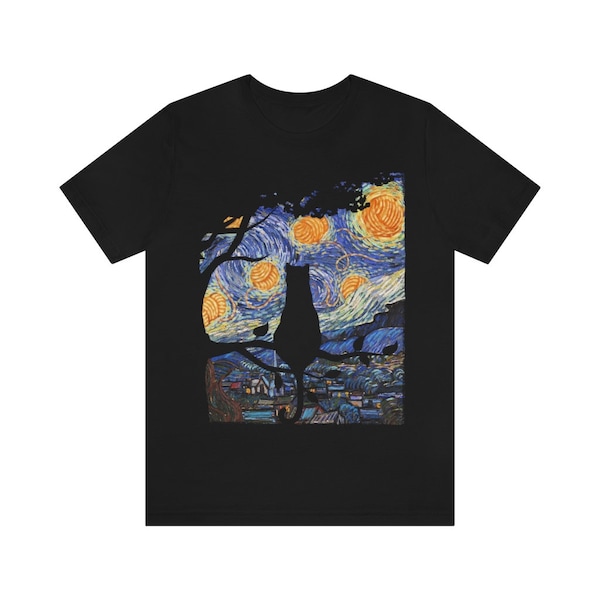 Cat Starry Night Shirt - Etsy