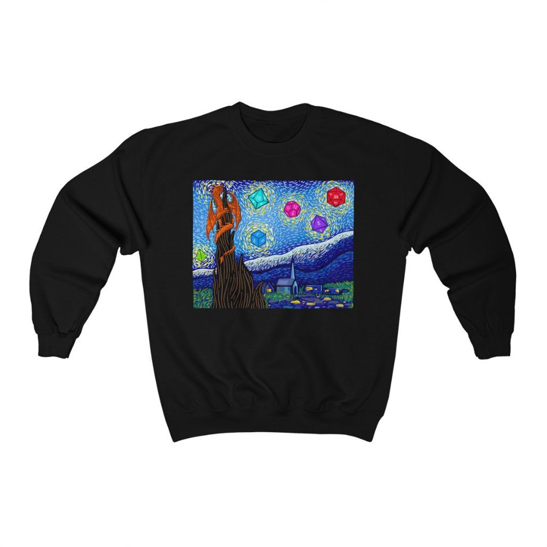 Funny Gamer Sweatshirt, Starry Night RPG Sweater, Dragon Roleplay ...