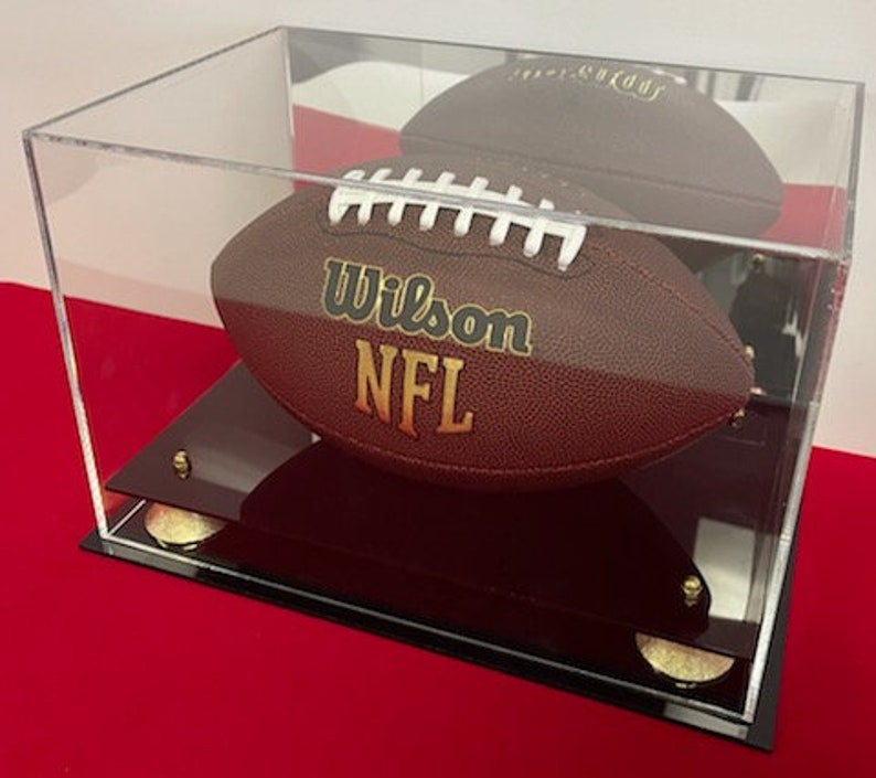 Acrylic Football Display Case With Black Acrylic Baseacrylic - Etsy