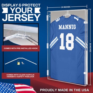 PENNZONI Jersey Frame Display Case, All Acrylic Jersey Display Case ...