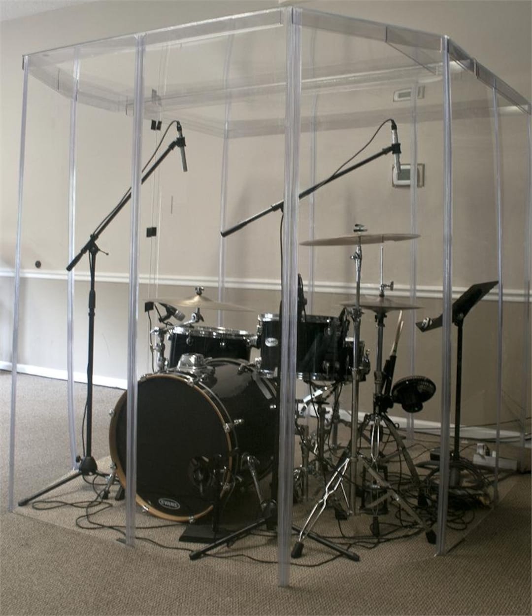 PENNZONI Drum Booth, Sound Room, Drum Shield, 6ft Tall, Crystal Clear ...