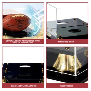 Acrylic Football Display Case With Black Acrylic Baseacrylic Football ...