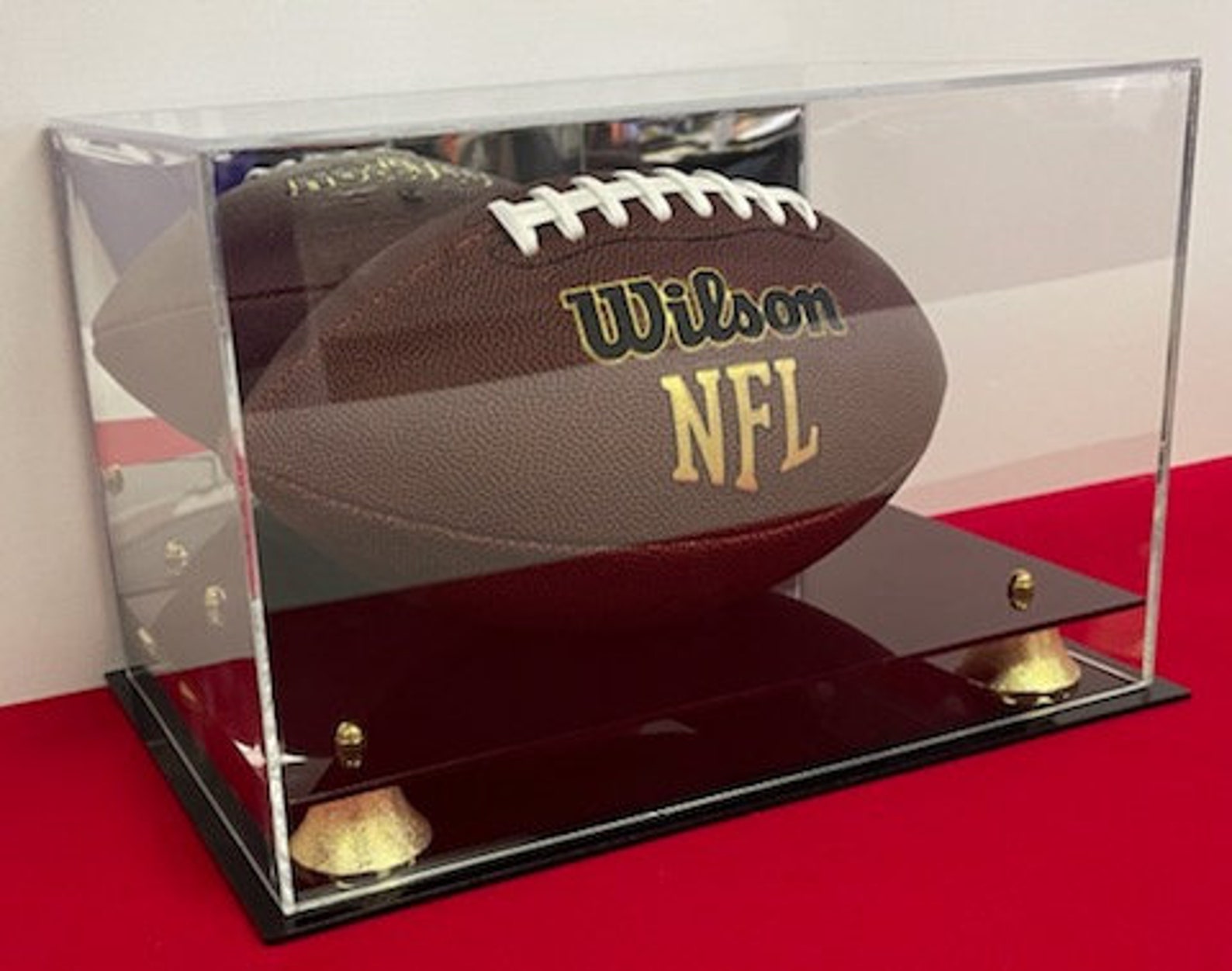 Acrylic Football Display Case With Black Acrylic Baseacrylic - Etsy