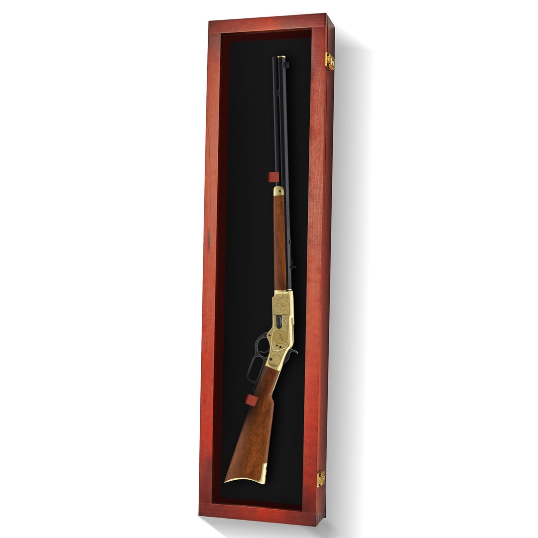 Gun Display Case Display Case for Guns Cherry Finish Rifle - Etsy