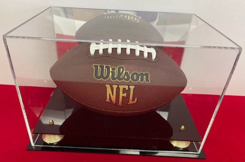 Acrylic Football Display Case With Black Acrylic Baseacrylic - Etsy