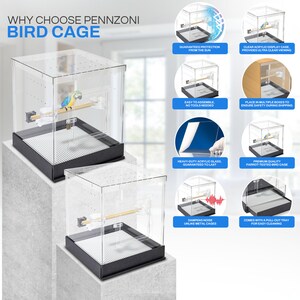 Premium Bird Cage / Fully Acrylic Bird Cage / MADE in the USA / Sound ...
