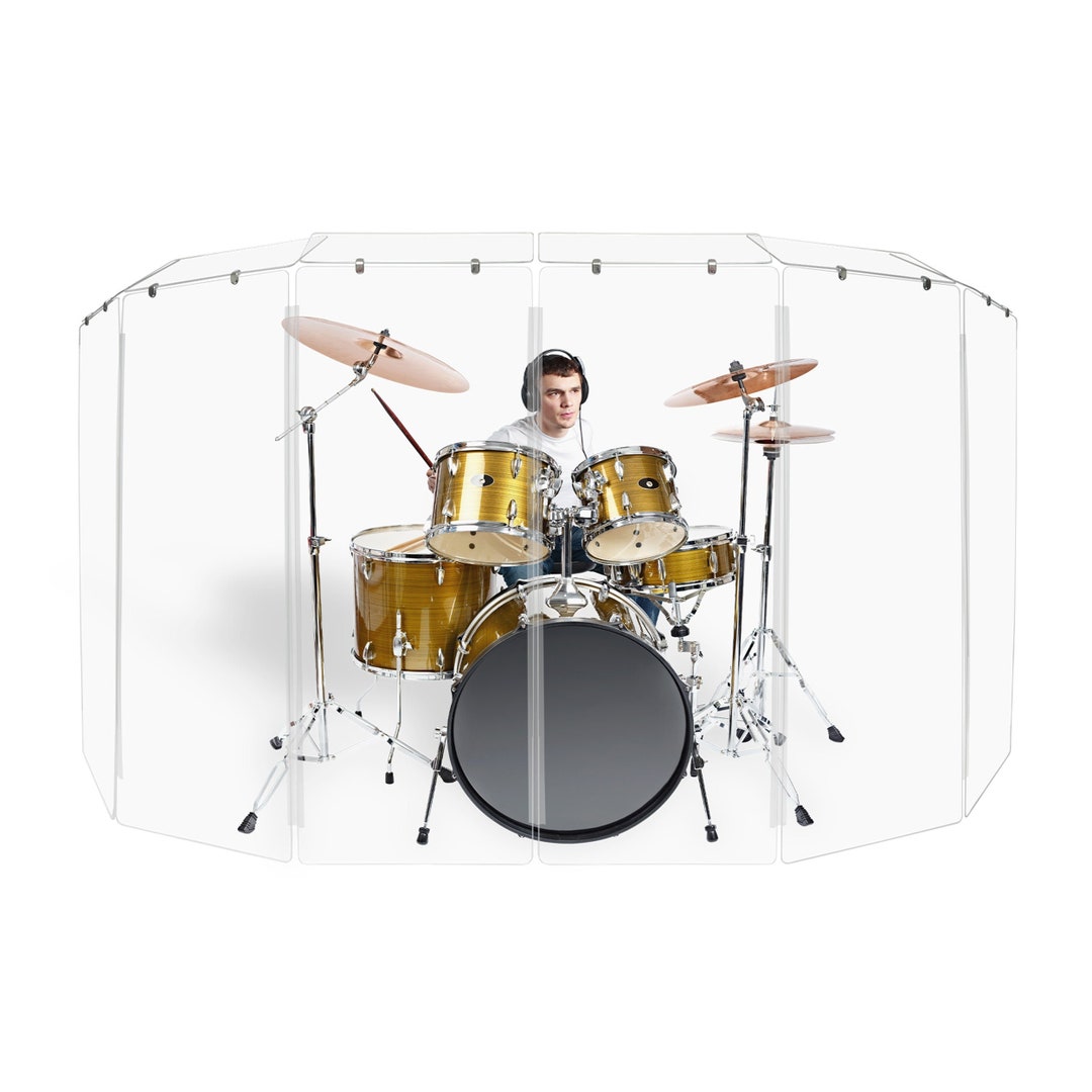 PENNZONI Drum Shield 5ft Acrylic Panels W/ Deflectors & Plastic Hinges ...