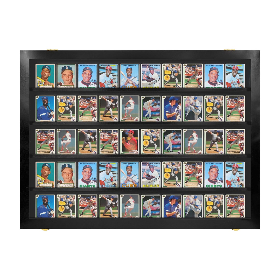 Baseball Card Display Case / Black 50 Ungraded Display Case Wall Mount ...