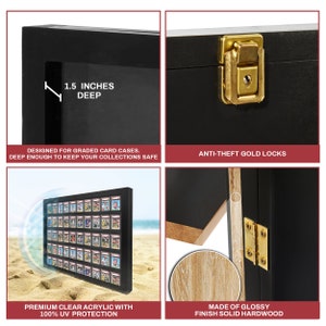 PENNZONI Sports Card Display Case, Holds 50 Graded Sports Cards, PSA ...