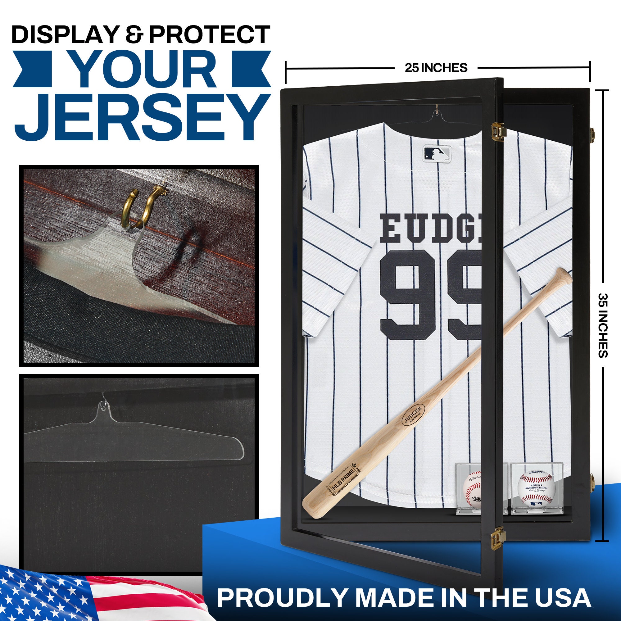 PENNZONI Jersey Frame Display Case - Crystal Clear Acrylic Jersey Frame ...
