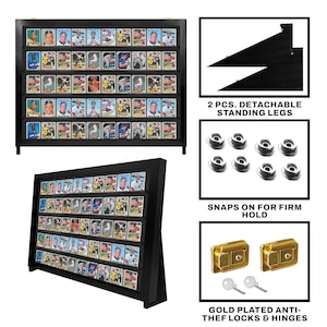PENNZONI Table Top Display Case W/ 2 Stands, Acrylic Baseball Card Show ...