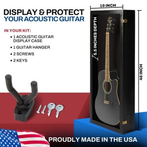 PENNZONI Acoustic Guitar Display Case, Acrylic Acoustic Guitar Case ...