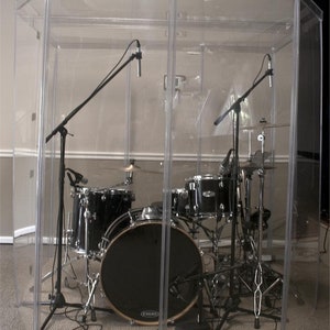 PENNZONI Drum Booth, Sound Room, Drum Shield, 6ft Tall, Crystal Clear ...