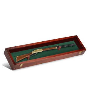 Gun Display Case, Display Case for Guns, Cherry Finish, Rifle Display ...