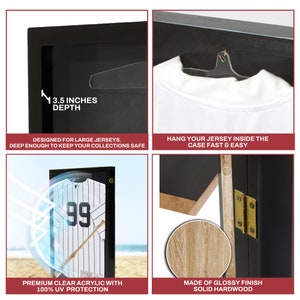 PENNZONI Jersey Frame Display Case - Crystal Clear Acrylic Jersey Frame ...