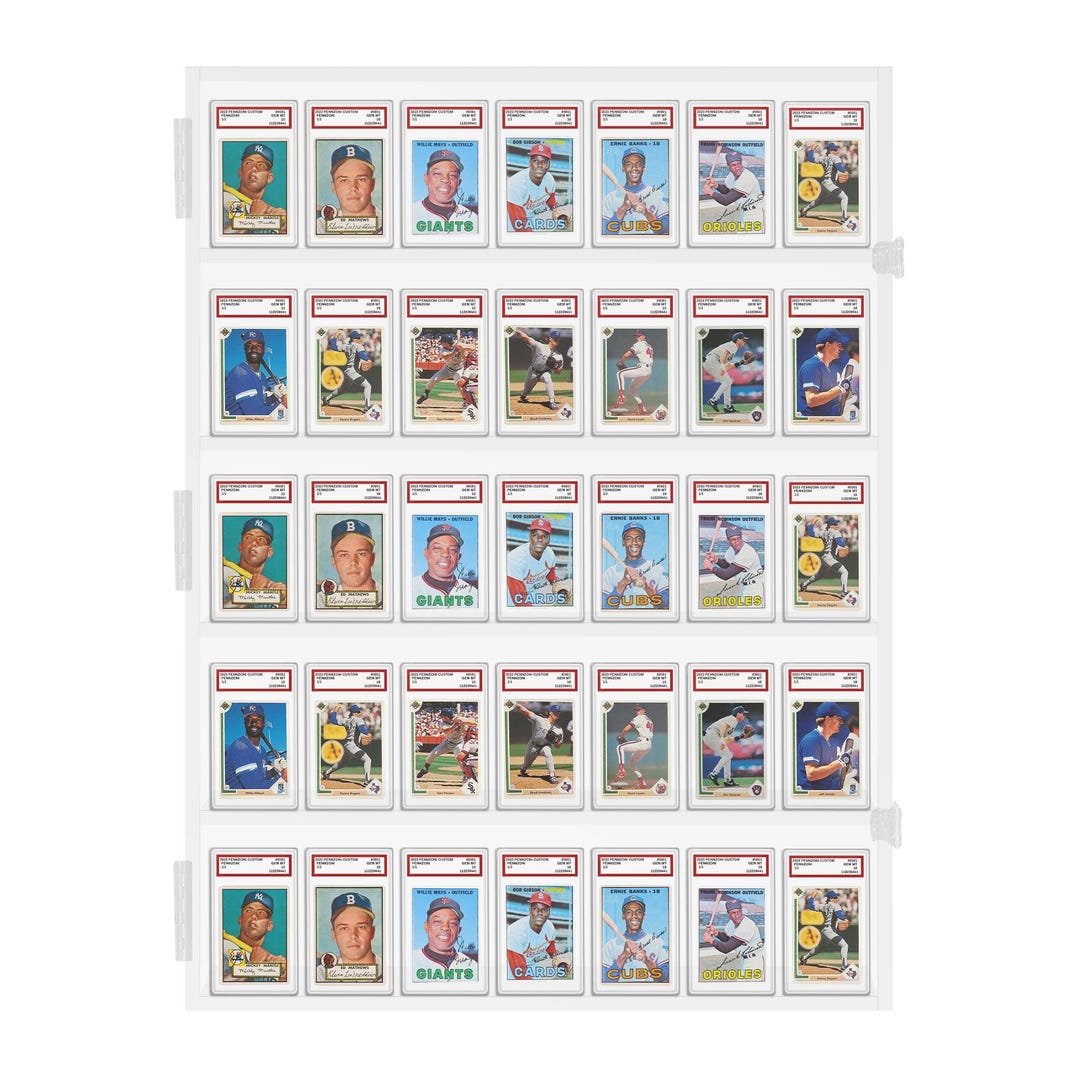 PENNZONI Baseball Card Display Case - 35 PSA Graded Card Display for ...