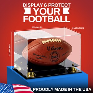 Acrylic Football Display Case With Black Acrylic Baseacrylic Football ...