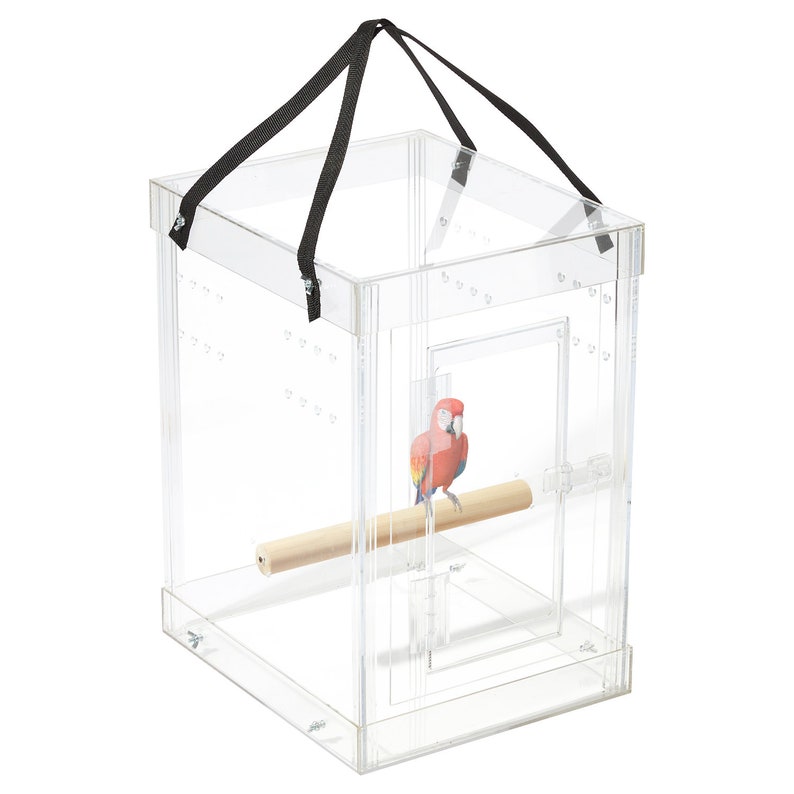 PENNZONI Medium Acrylic Carrier, Large Bird Carrier, Clear Acrylic Bird ...