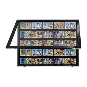 Baseball Card Display Case / Black 50 Ungraded Display Case Wall Mount ...