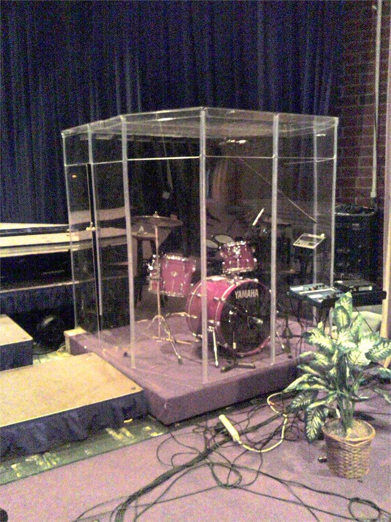 PENNZONI Drum Booth, Sound Room, Drum Shield, 6ft Tall, Crystal Clear ...