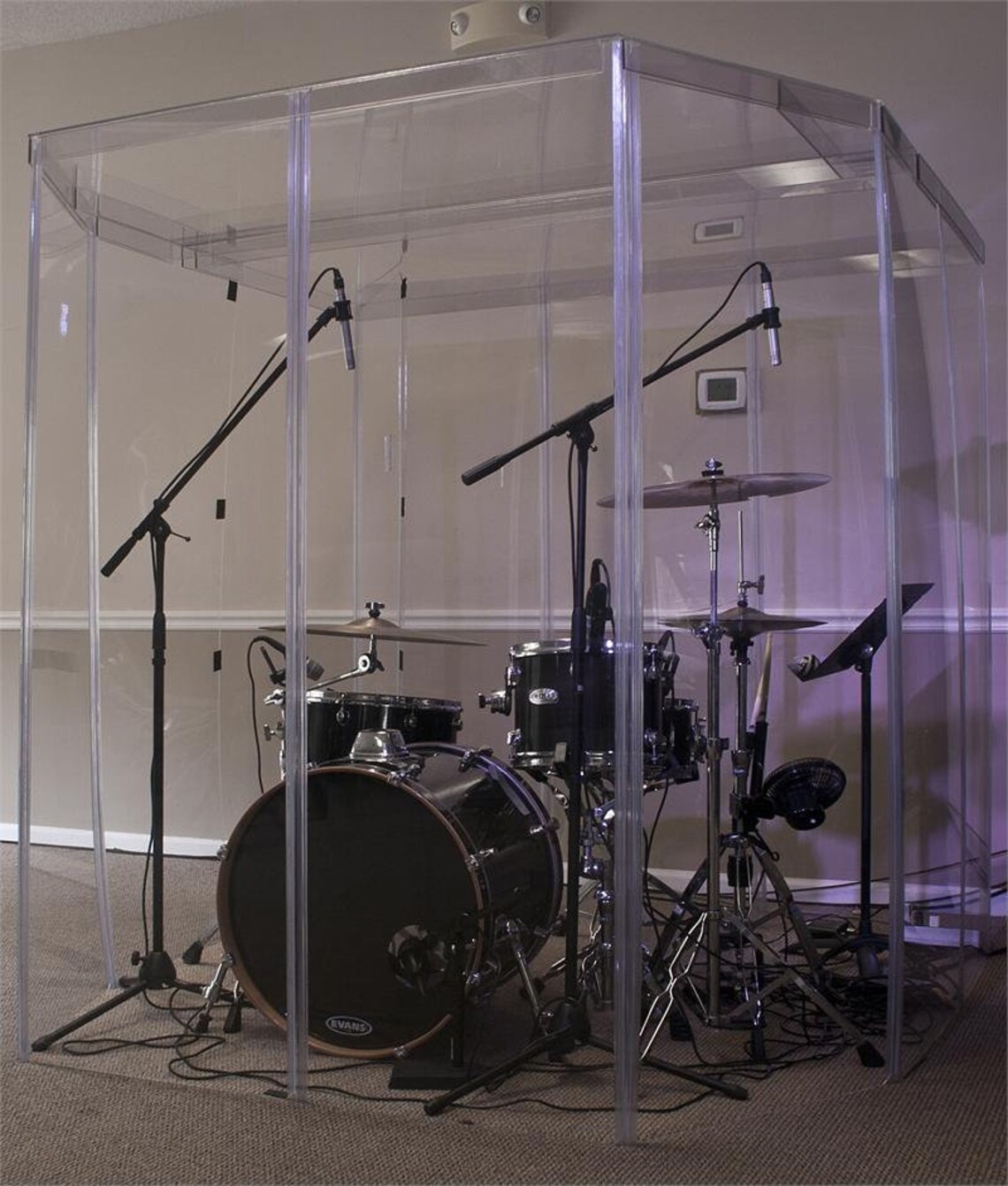 PENNZONI Drum Booth, Sound Room, Drum Shield, 6ft Tall, Crystal Clear ...