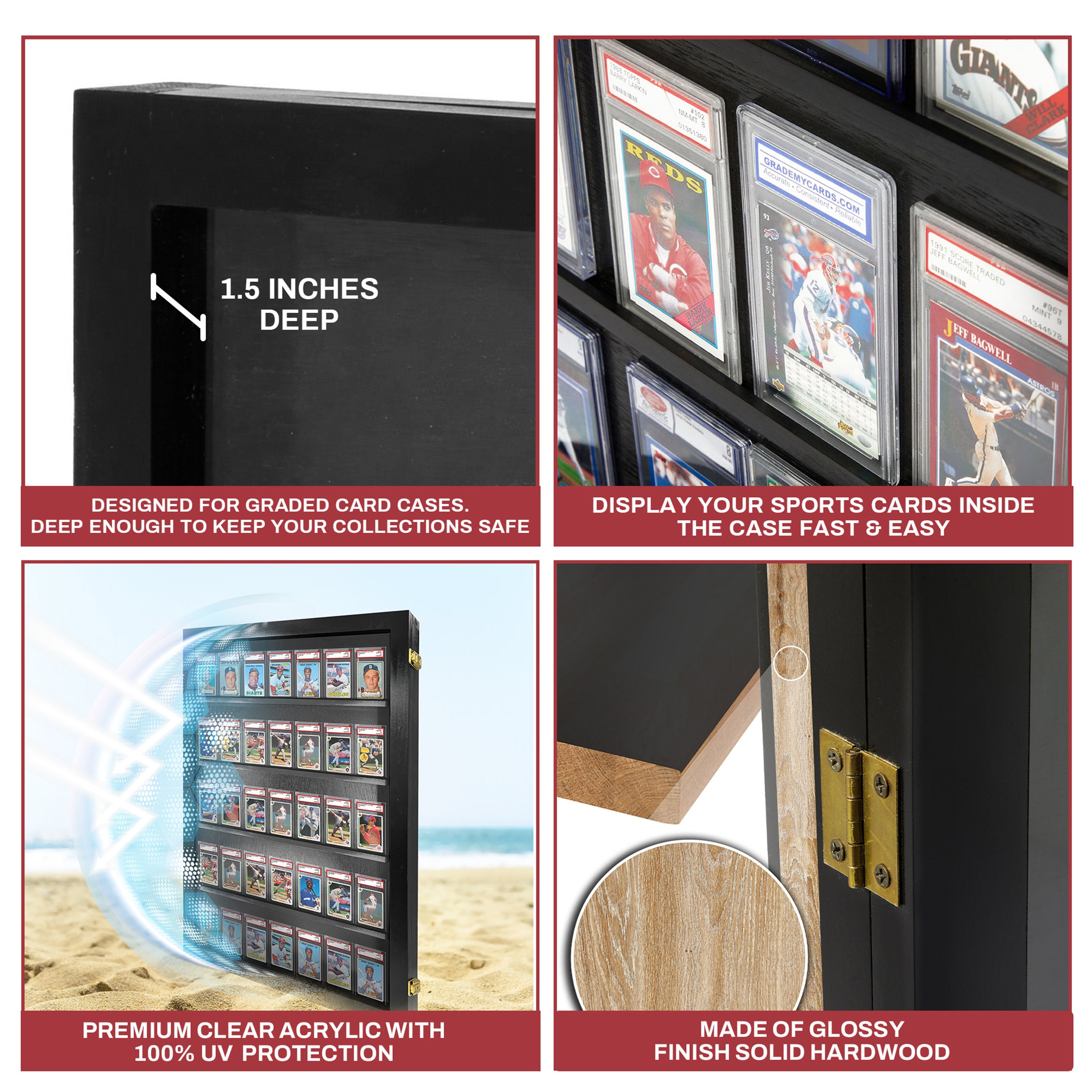 35 Graded Baseball Card Display Case 35PSA Deep Will Hold 35 Graded ...