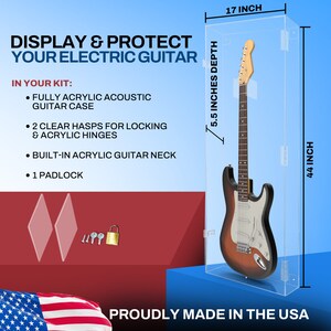 Acrylic Guitar Display Case All Acrylic Crystal Clear Guitar Electric ...