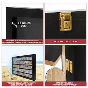 Baseball Card Display Case / Black 50 Ungraded Display Case Wall Mount ...