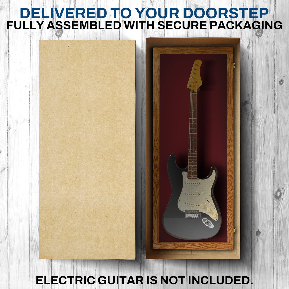 Guitar Display Case Solid Hardwood Electric Guitar Display Case ...