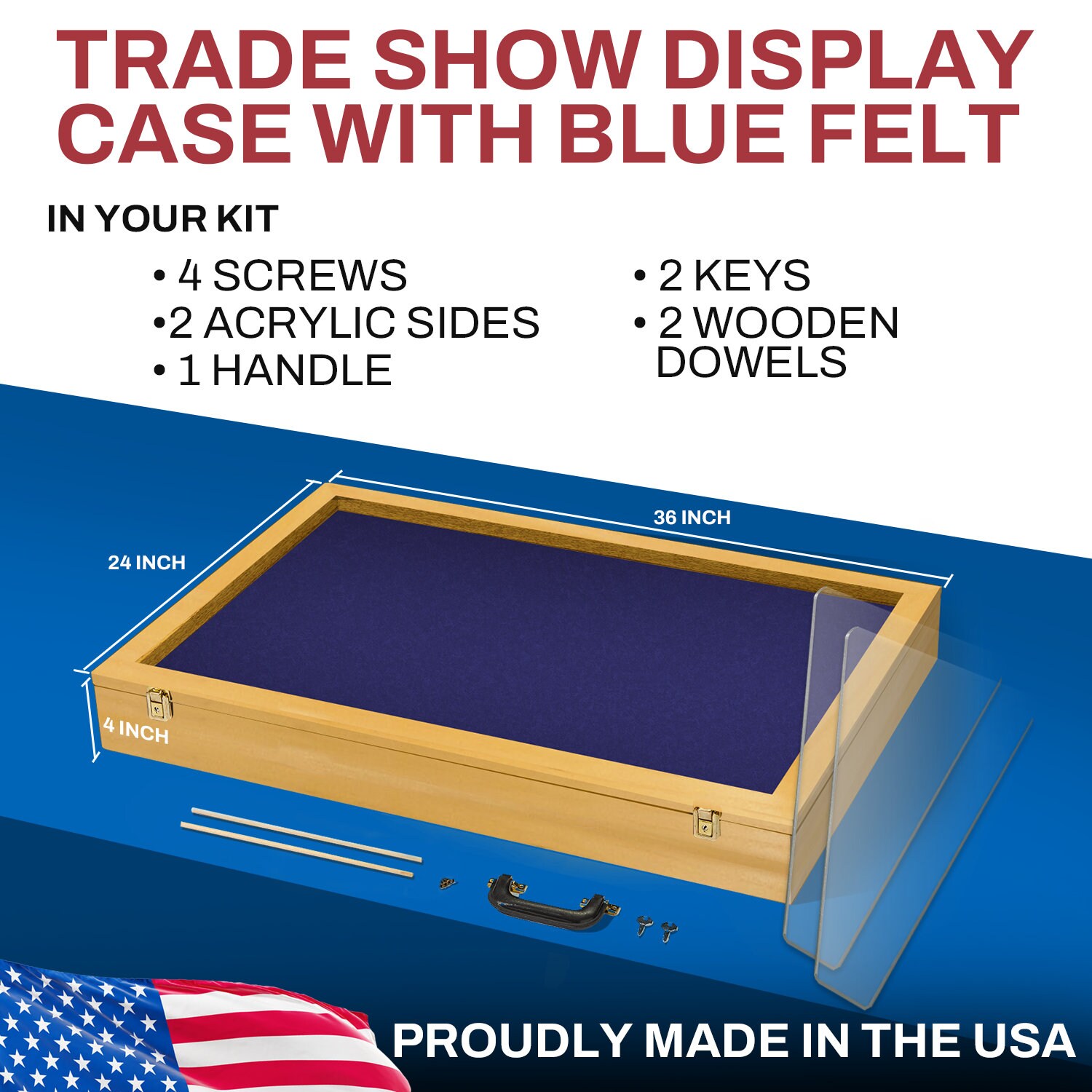 Trade Show Display Case Golden Oak Finish 24 X 36 X 4 Display Case ...