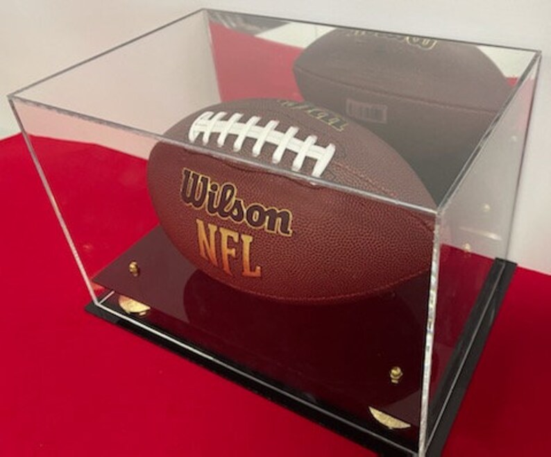 Acrylic Football Display Case With Black Acrylic Baseacrylic - Etsy