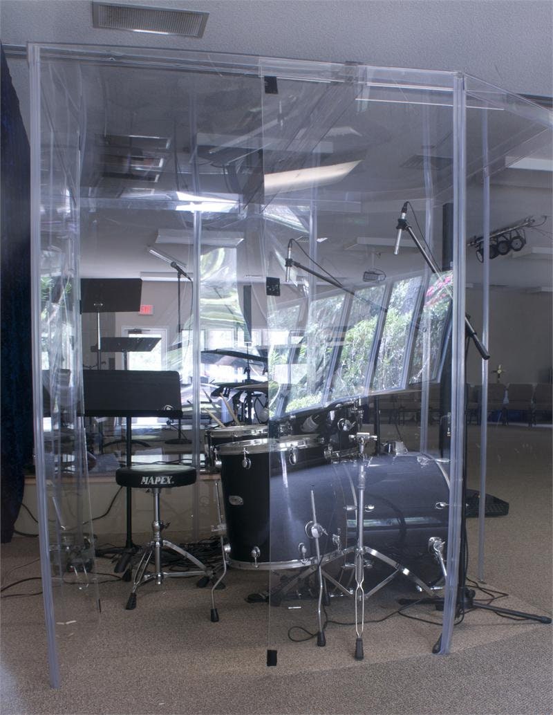 PENNZONI Drum Booth, Sound Room, Drum Shield, 6ft Tall, Crystal Clear ...