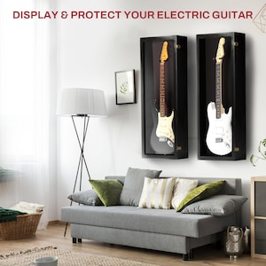 PENNZONI Electric Guitar Display Case Wall Mount, Acrylic Electric ...