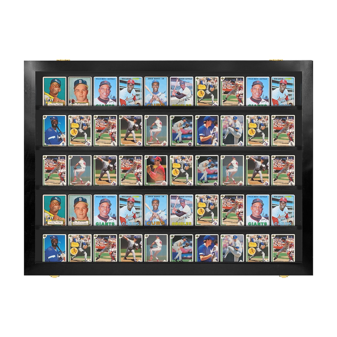 Baseball Card Display Case / Wall Mount Sports Card Display/ Holds 50 ...