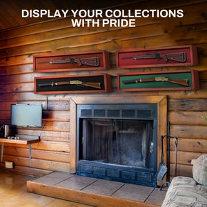 Gun Display Case, Display Case for Guns, Cherry Finish, Rifle Display ...