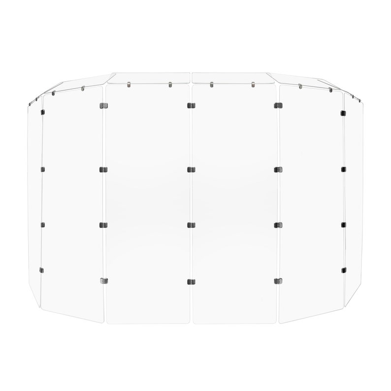PENNZONI Drum Shield 6ft Acrylic Panels W/ Deflector & Chrome Hinges ...
