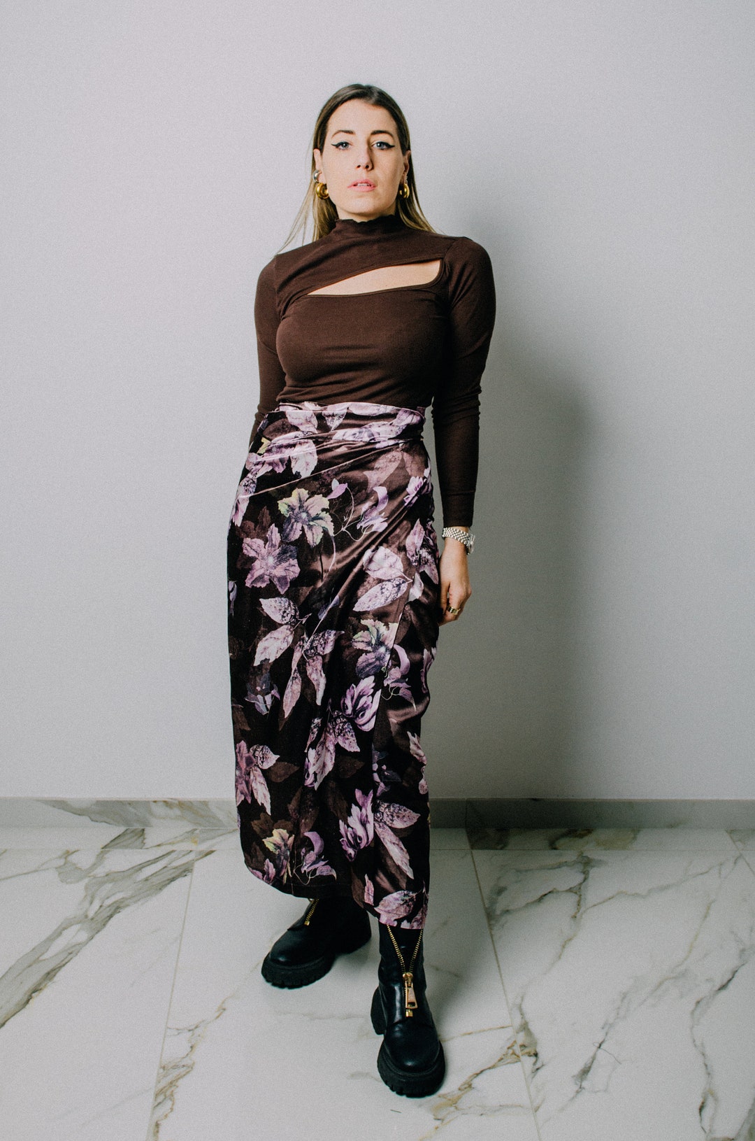 Sartorial Pareo Skirt in Stretch Cotton Belt Closure Adaptable to ...