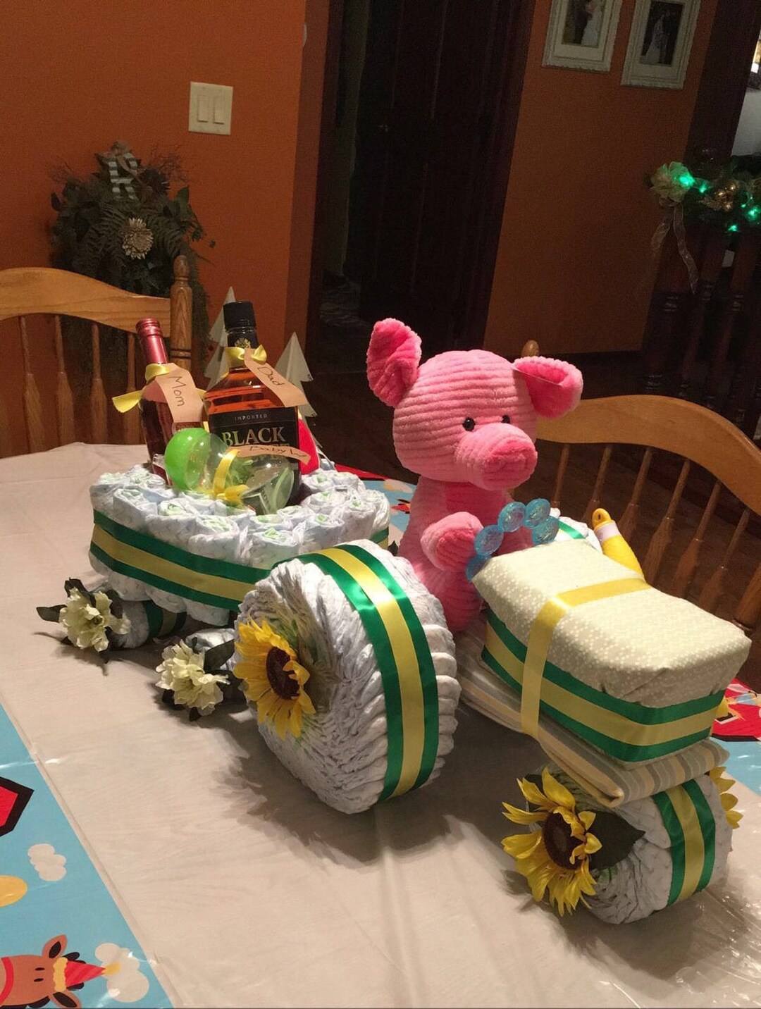 Tractor and Wagon Diaper Cake - Etsy